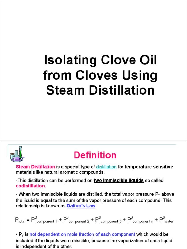 05 - Steam Distillation | PDF | Distillation | Physical Chemistry