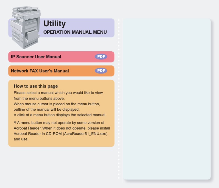 Utility: Operation Manual Menu | PDF