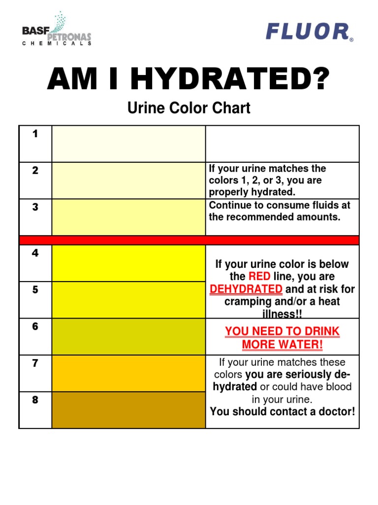 Urine Color Chart for Hydration Status | PDF | Wellness