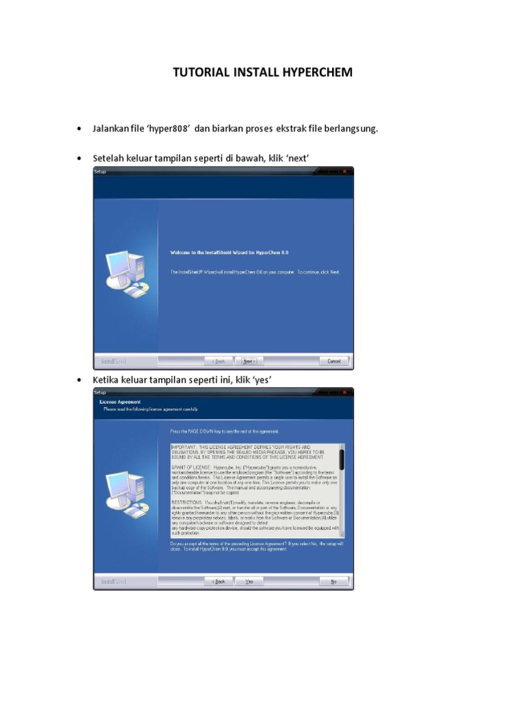 Tutorial Install Hyperchem | PDF | Komputer | Teknologi & Rekayasa