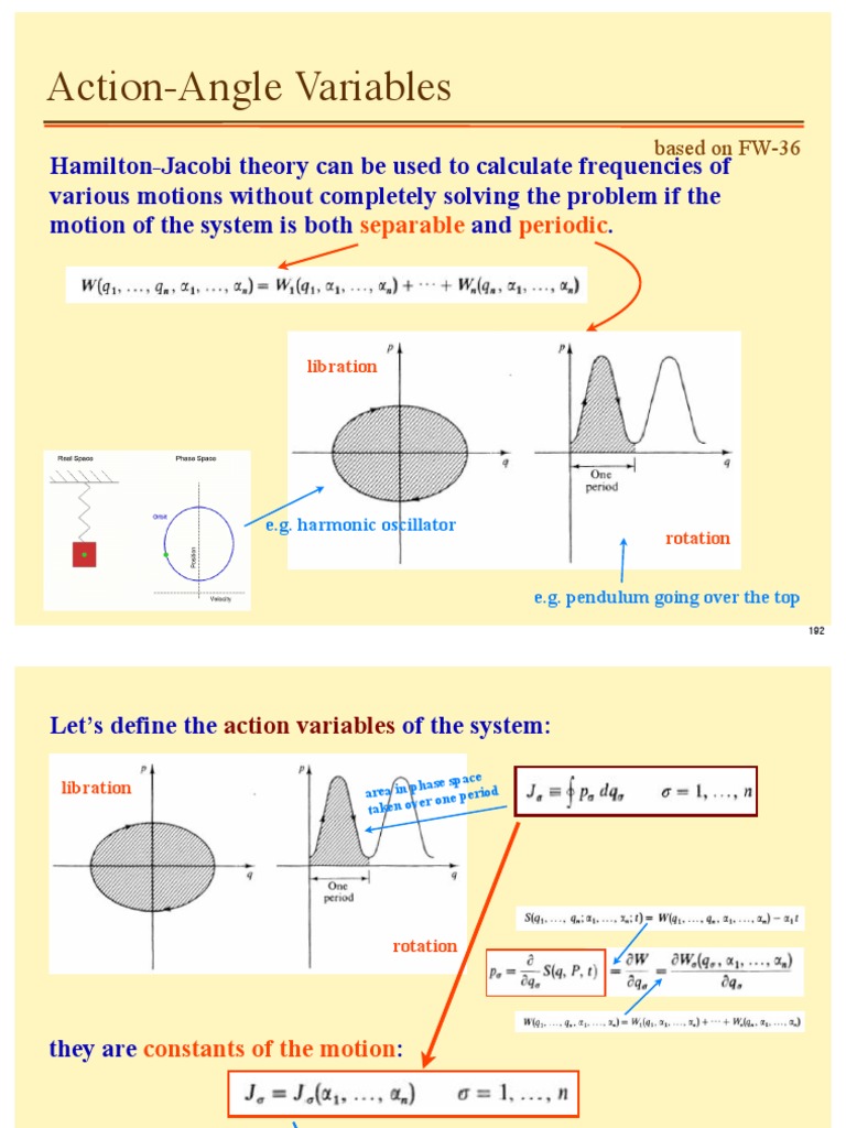 Action-Angle Variables | PDF | Hamiltonian Mechanics | Modern Physics