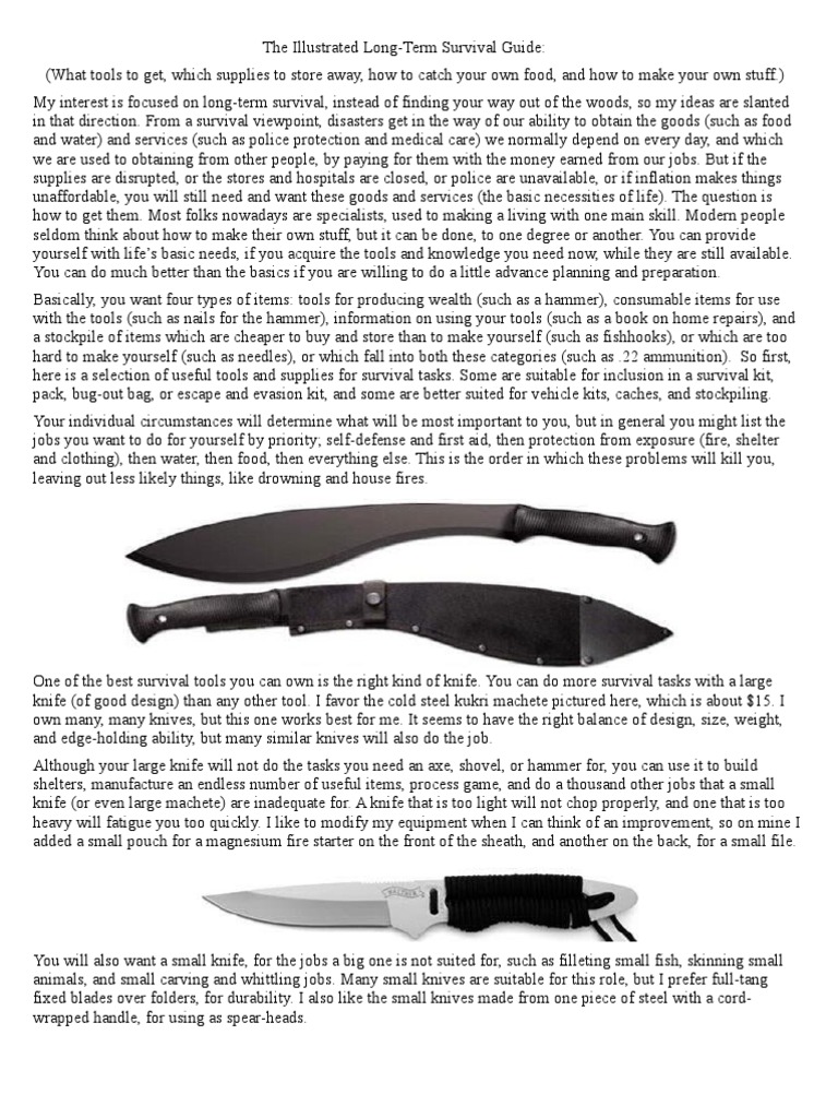 A Long-Term Survival Guide - Equipment & Supplies | PDF | Tools | Nature