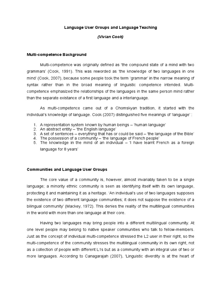 Language User Groups and Language Teaching | PDF | Multilingualism ...