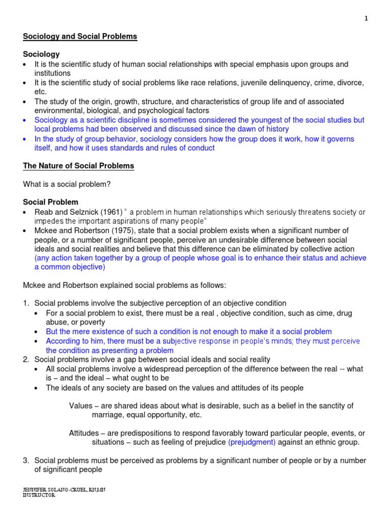 Sociology and Social Problems | PDF | Norm (Social) | Theory