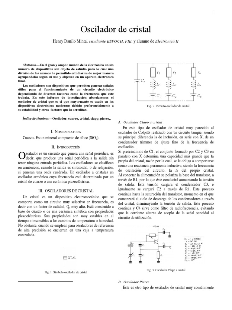 Oscilador de Cristal | PDF | Condensador | Transistor