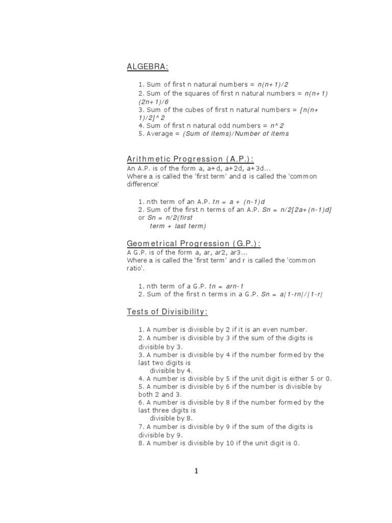 Maths Formulae - SSC CGL | PDF | Area | Sphere