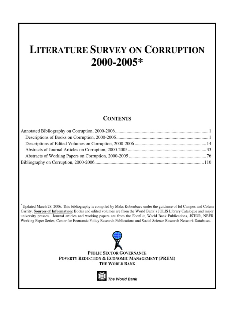 Uncovering Patterns of Corruption: A Comprehensive Literature Survey ...