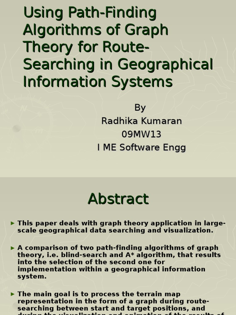 Using Path-Finding Algorithms of Graph Theory For Route-Searching | PDF ... Using Path-Finding Algorithms of Graph Theory For Route-Searching | PDF ...