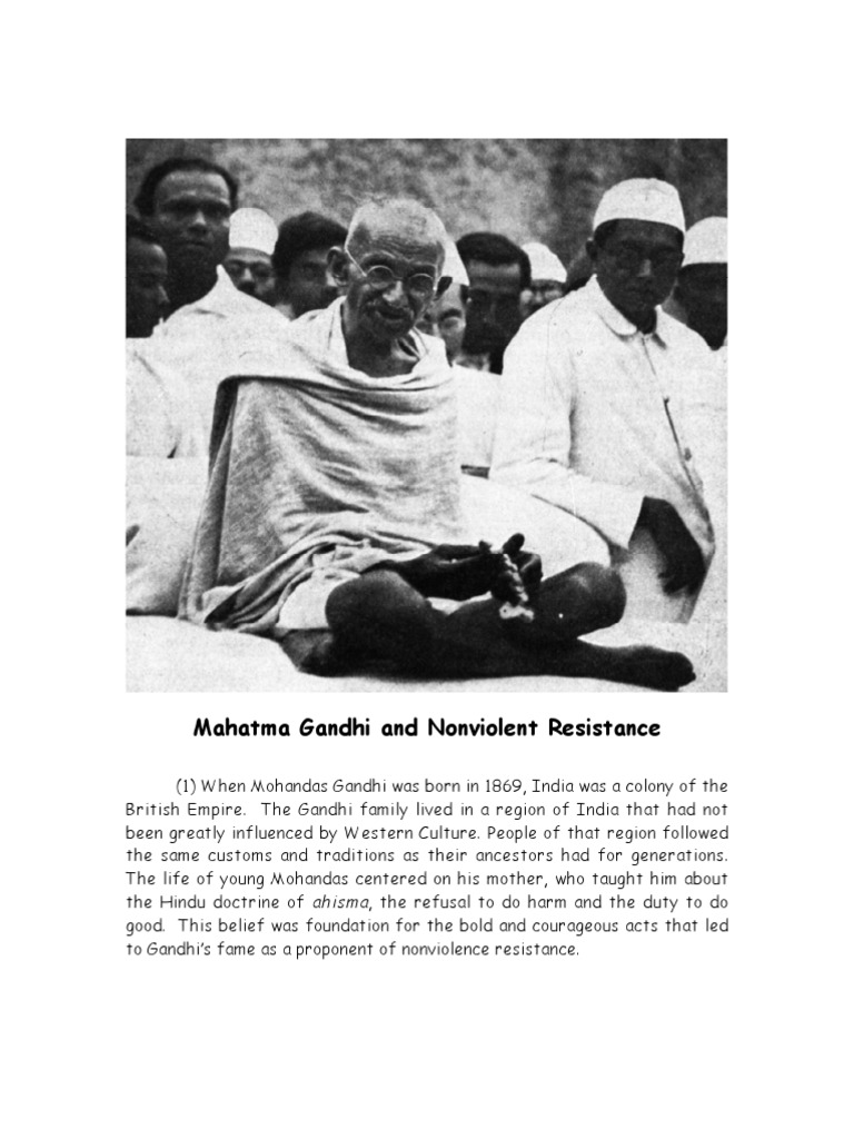 Mahatma Gandhi and Nonviolent Resistance | Mahatma Gandhi | Civil ...