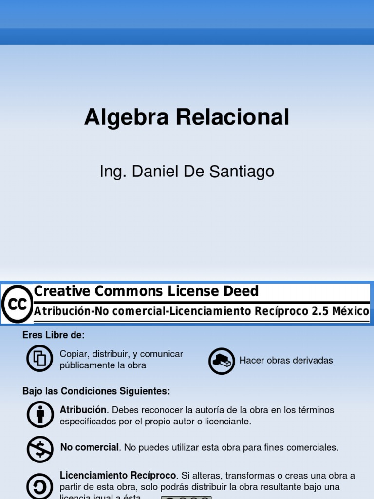 Algebra Relacional | PDF | SQL | Base de datos relacional