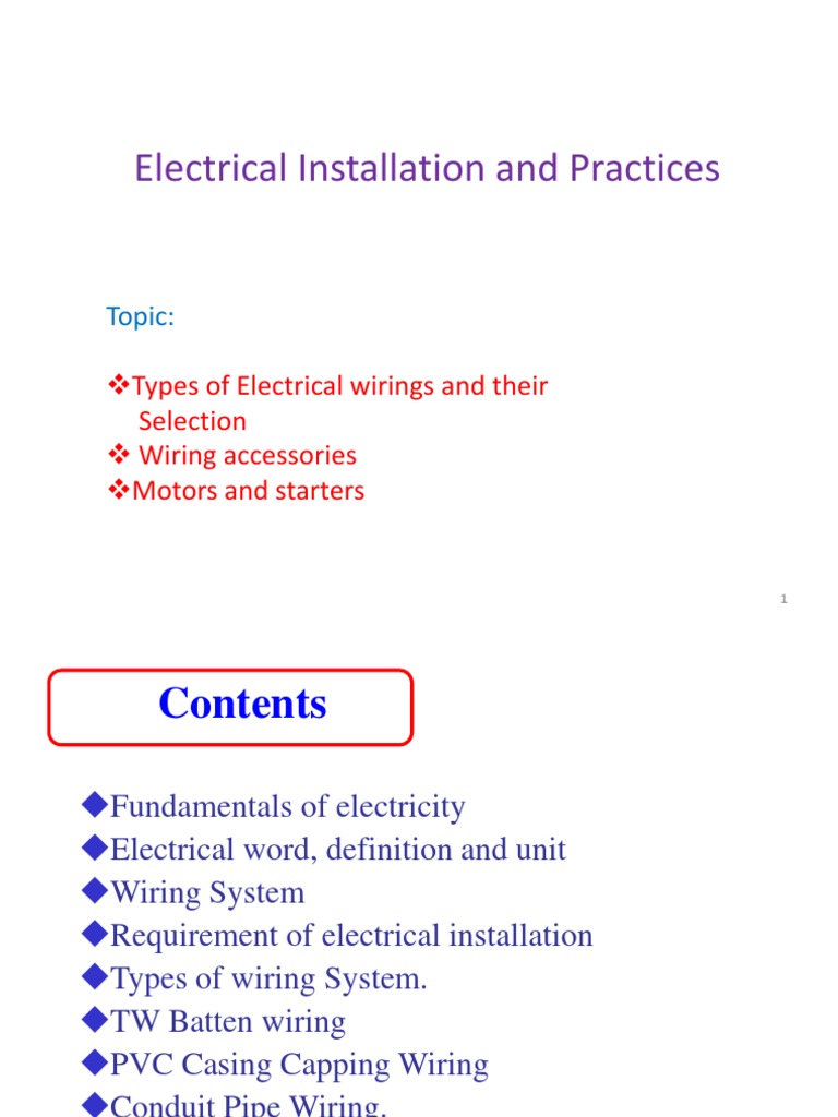 3 Types of Wirings | Download Free PDF | Electrical Wiring | Electric Motor