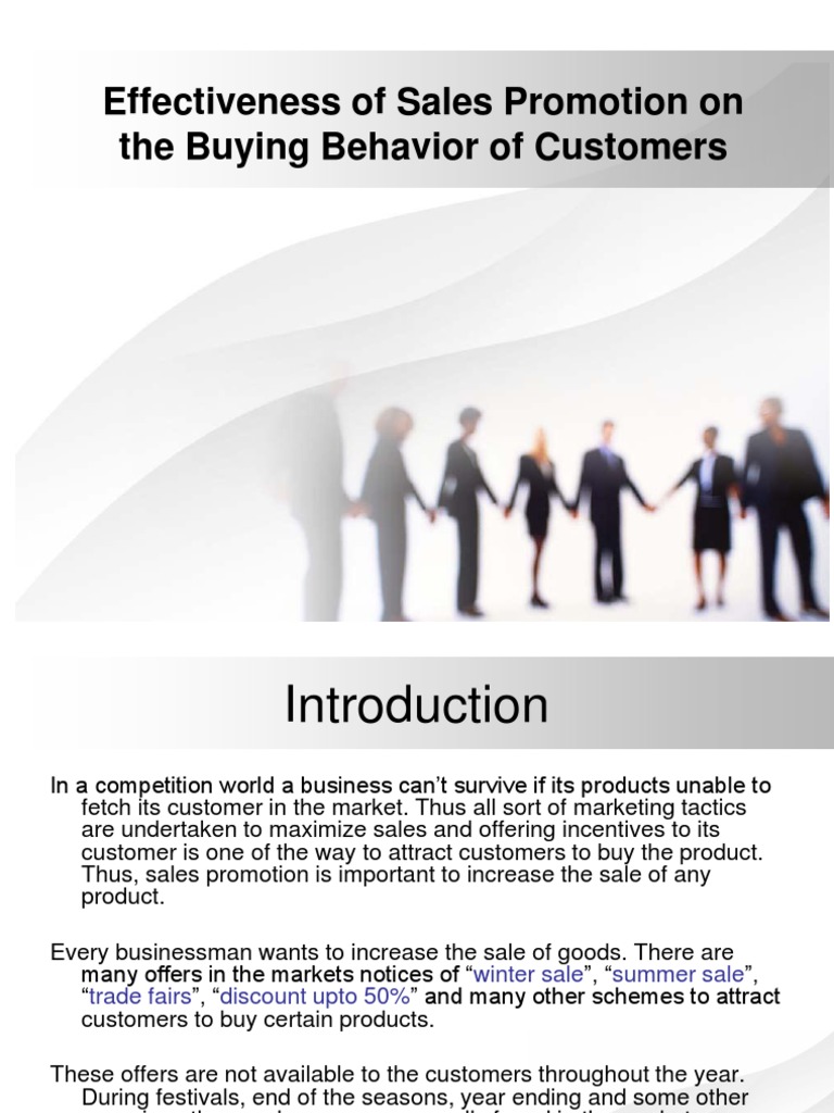 Sales Promotion's Impact on Buying Behavior | PDF | Behavior | Sales