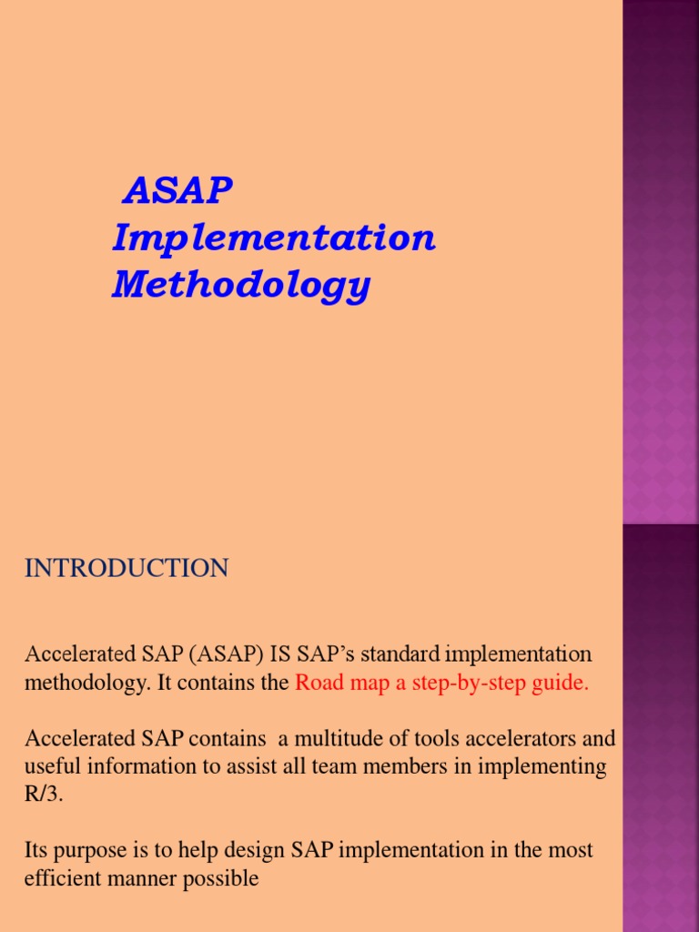 ASAP - SAP Project Roadmap | Download Free PDF | Implementation | Sap Se