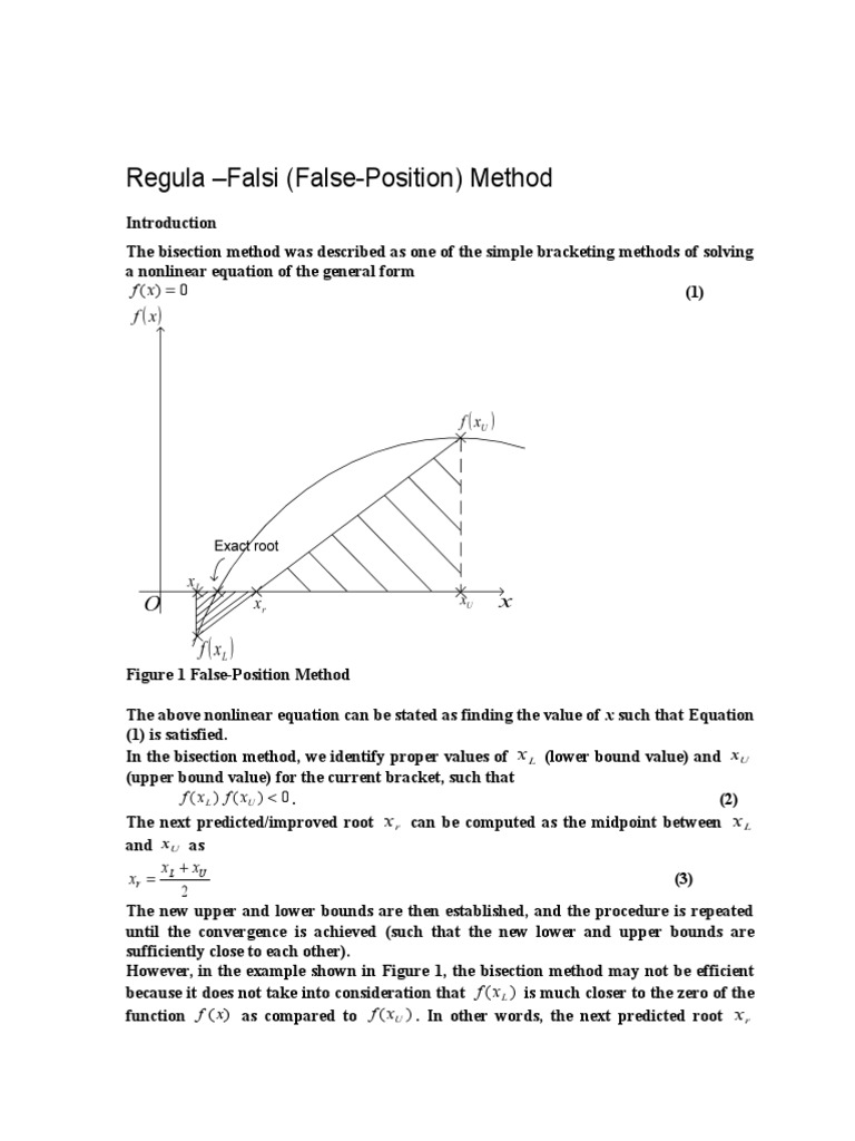 185 8878 Regula-Falsi Method | PDF | Equations | Analysis