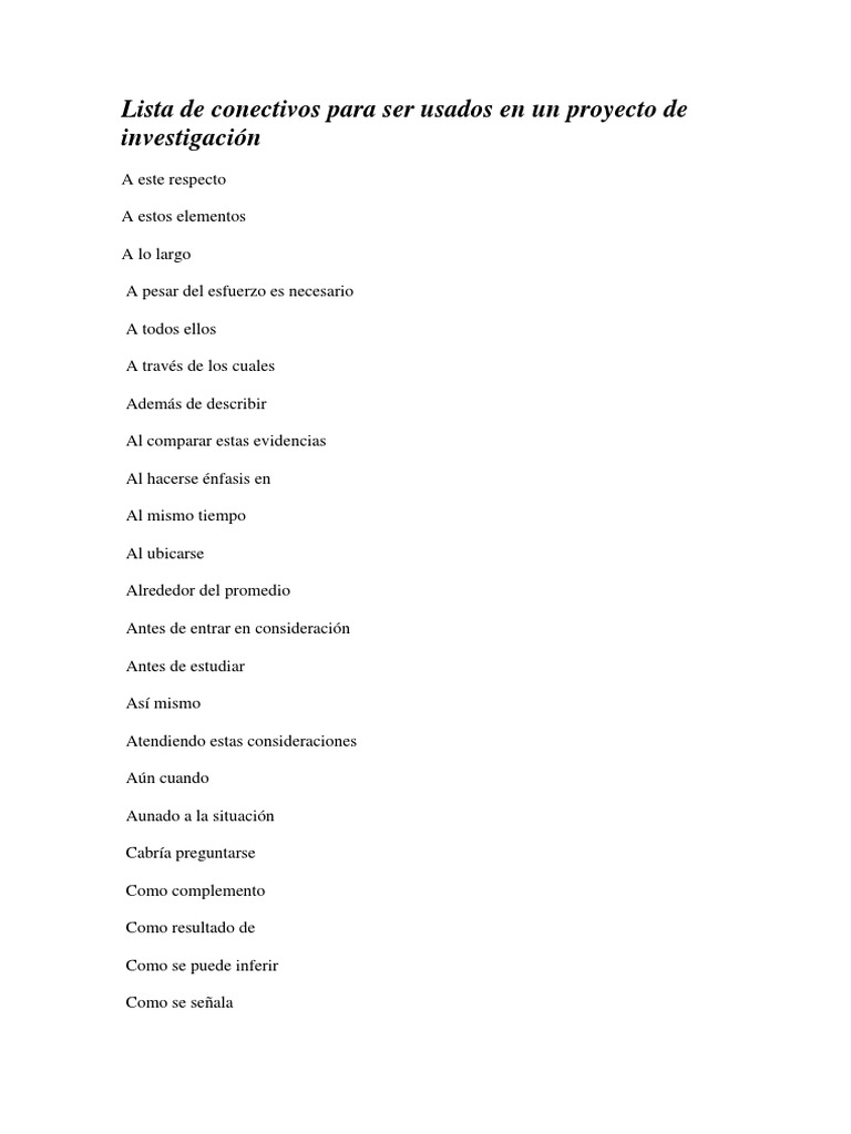 Conectores para Tesis | PDF