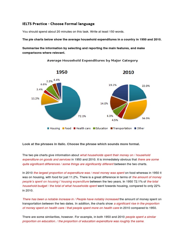 Pie Chart. Choose Formal Expressions | Download Free PDF | Money | Cost