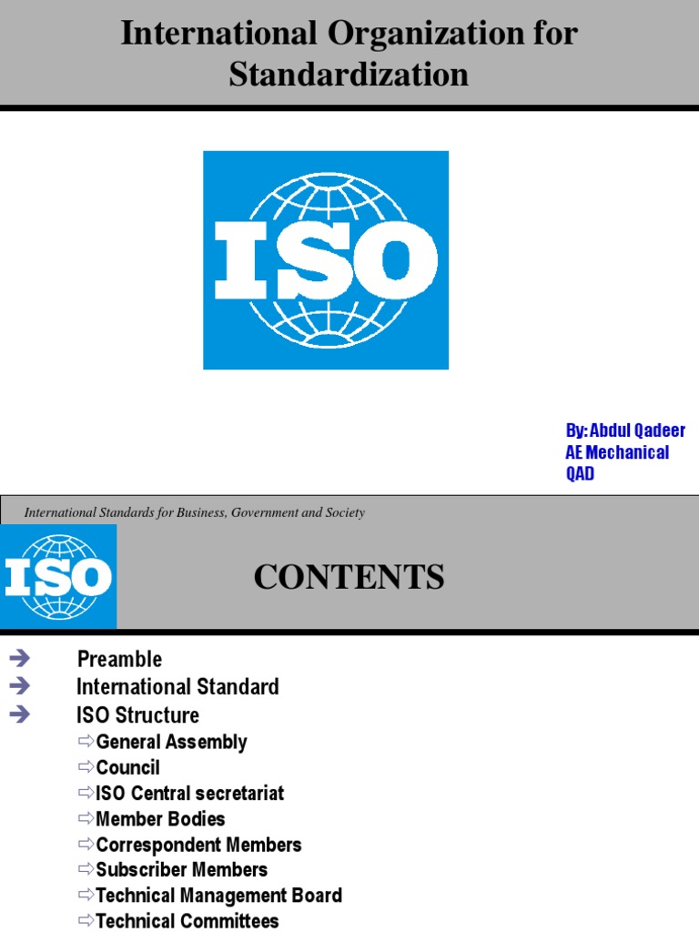 ISO Structure and Development Process | PDF | International ...