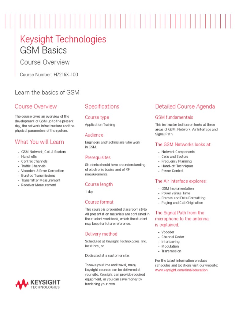 GSM Basics: Keysight Technologies | PDF | Gsm | Digital Technology