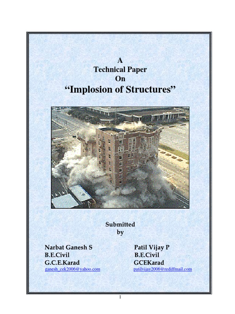 Implosion of Structure | PDF | Demolition | Building Engineering