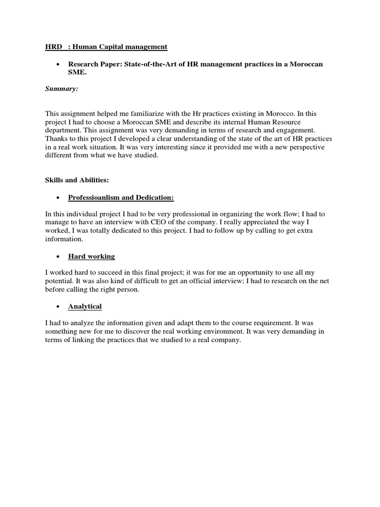 HRM Research Paper | PDF | Human Resource Management | Recruitment