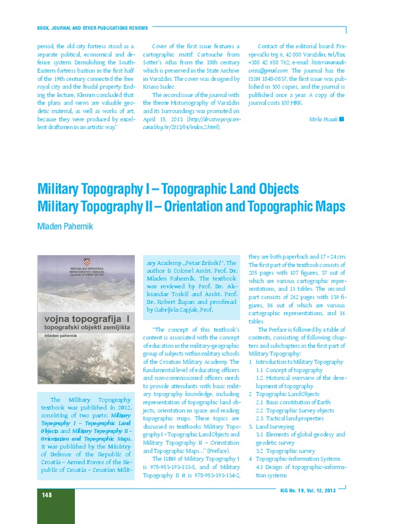 Military Topography Textbook: A Comprehensive Guide to Topographic Land Objects, Orientation ...