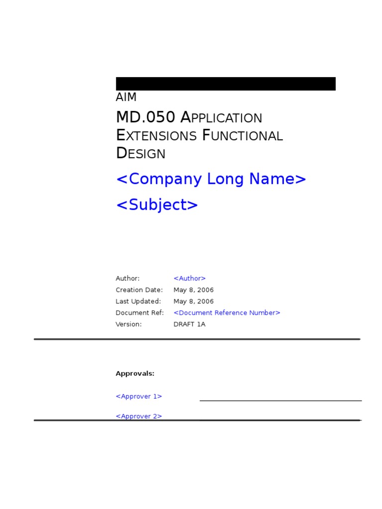 MD050 - Functional Design Template | PDF | C (Programming Language) | Parameter (Computer ...