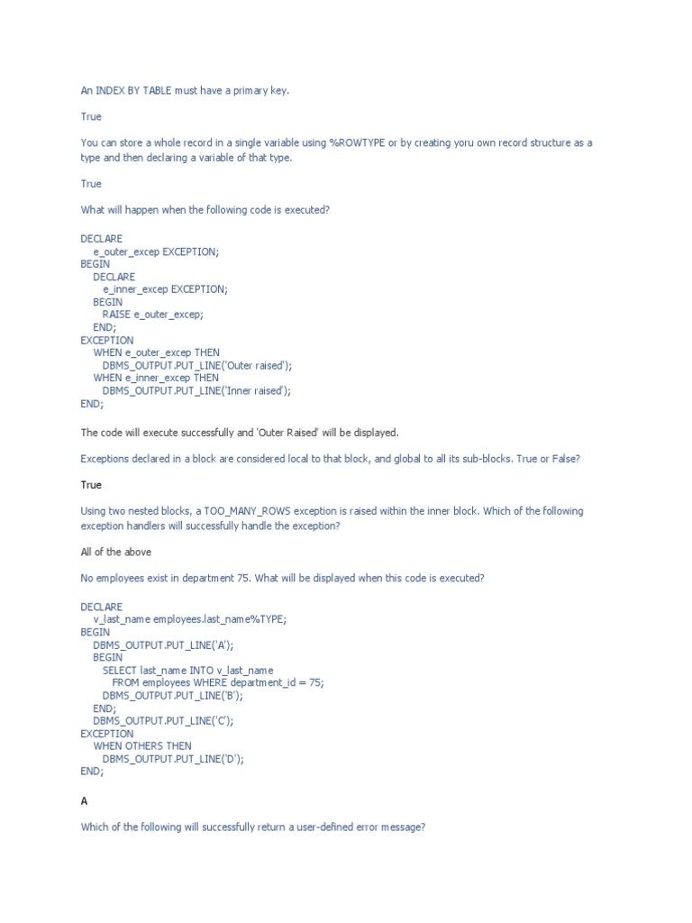 Oracle Midterm | Download Free PDF | Subroutine | Pl/Sql