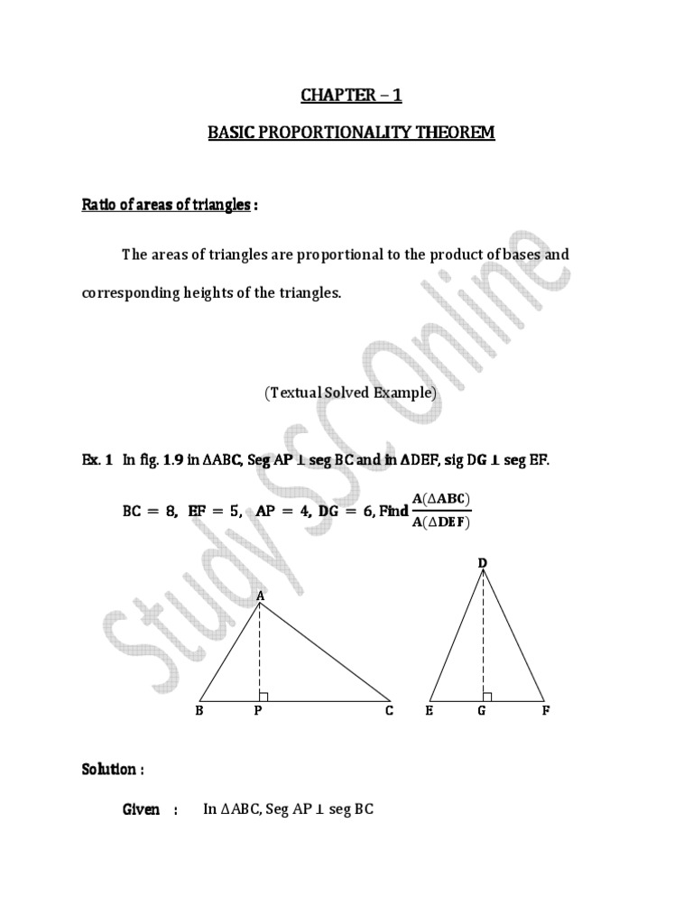 1 Basic Proportionality Theorem PDF | PDF | Triangle | Elementary Geometry