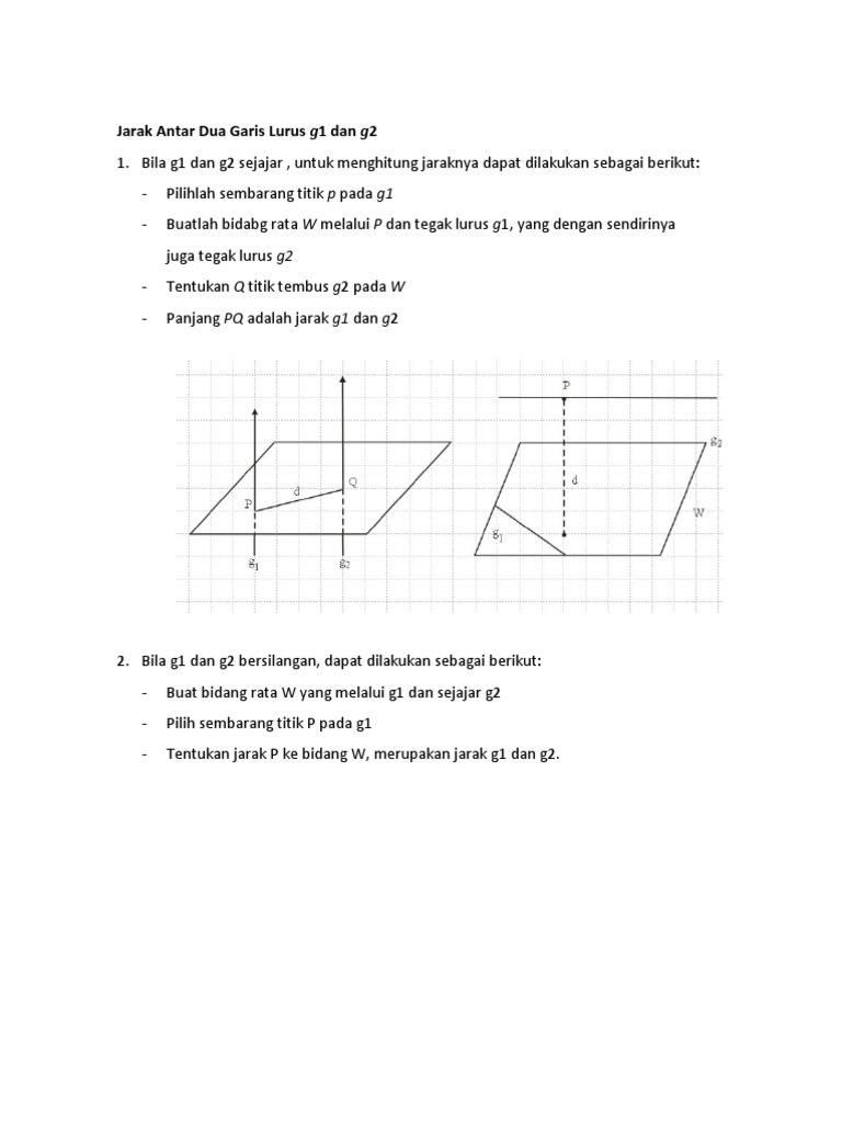 Jarak Antar Dua Garis Lurus g1 Dan g2 | PDF
