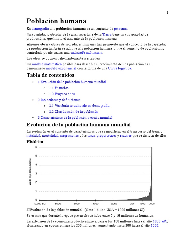 Poblacion Humana | PDF