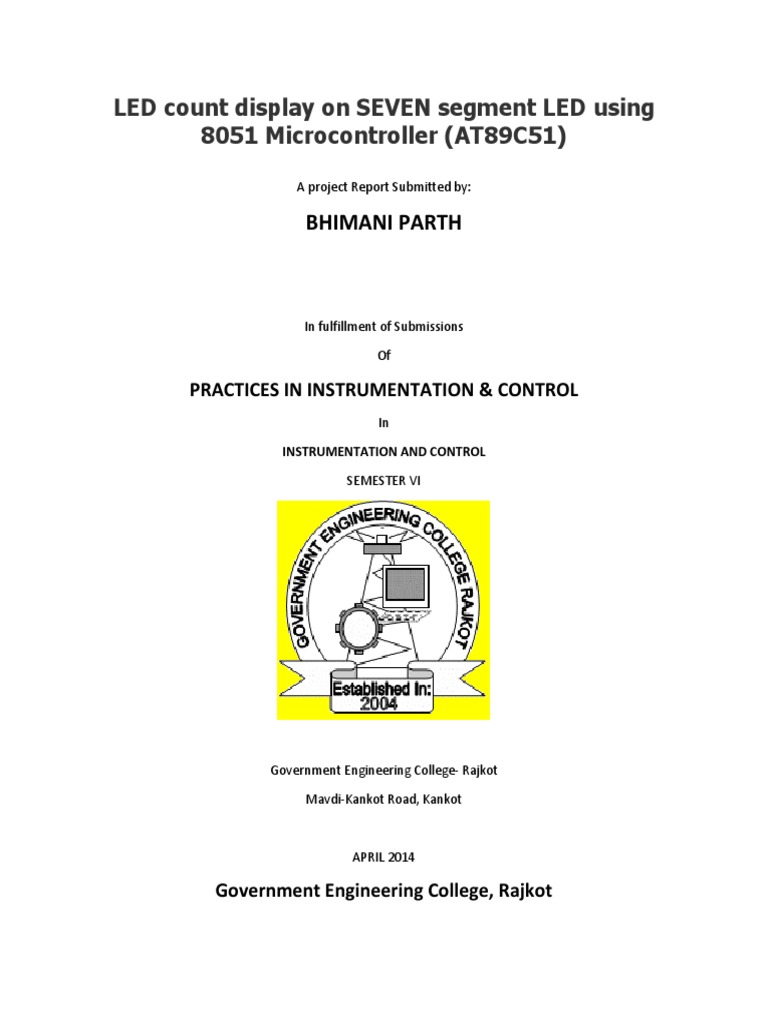 LED Count Display On SEVEN Segment LED Using 8051 Microcontroller ...
