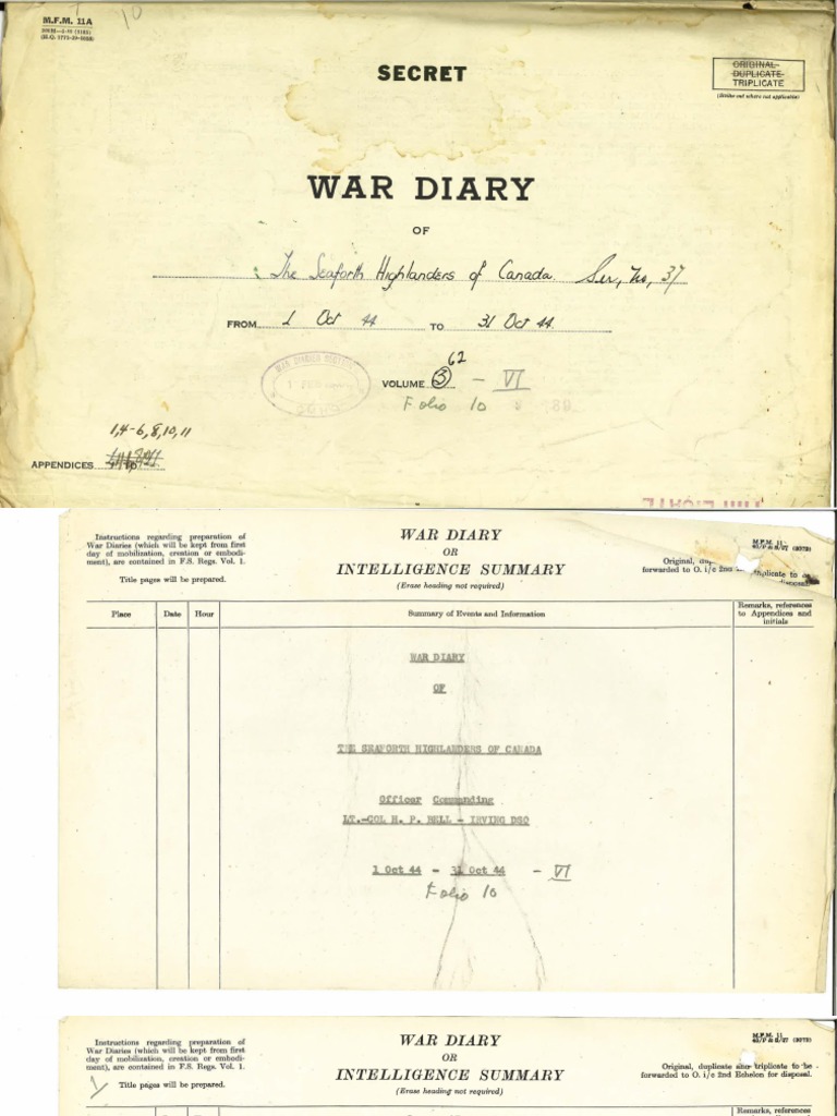 War Diary - October 1944 (All) PDF | PDF | Military Science | Military ...