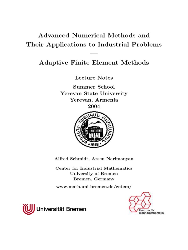 Advanced Numerical Methods | PDF | Finite Element Method | Partial Differential Equation