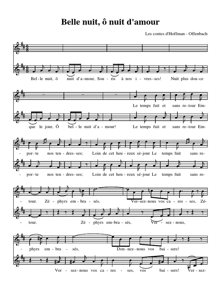 Belle nuit, ô nuit d'amour - Offenbach | PDF | Art