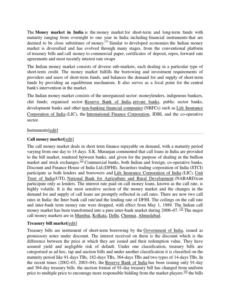 Call Money Market | PDF | Business Economics | Money