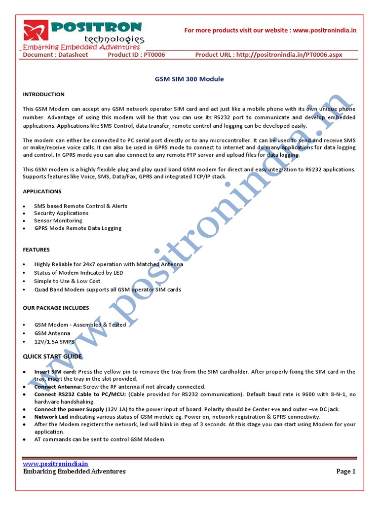 GSM SIM 300 Module | PDF | Modem | Subscriber Identity Module