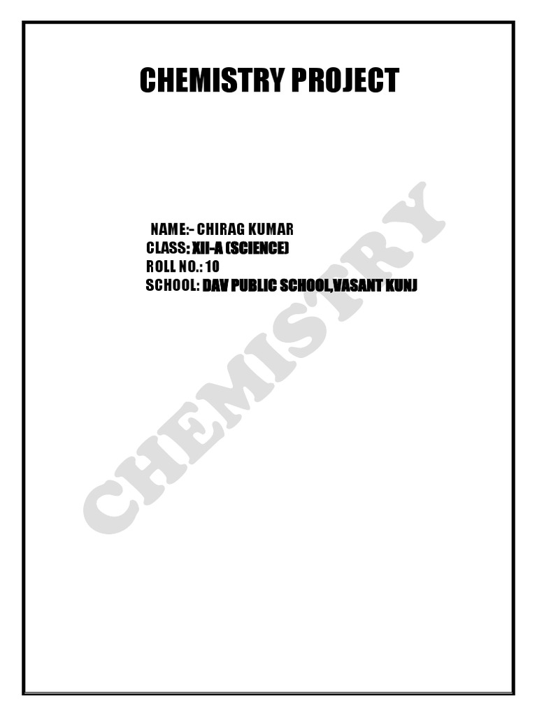 Chemistry Project Class12 | PDF | Soy Milk | Soybean