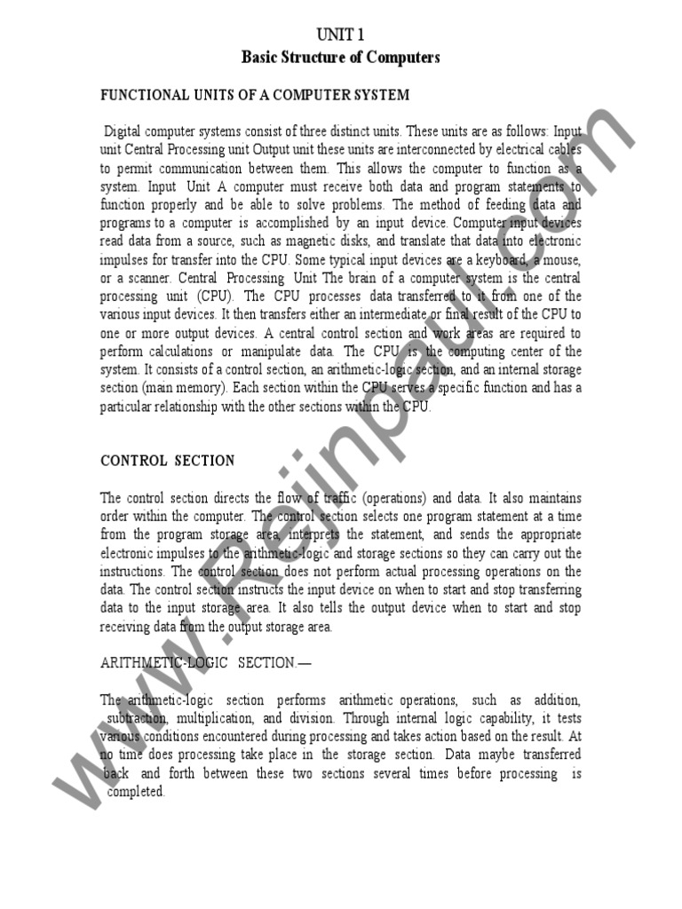 Basic Structure of Computers: Unit 1 | PDF | Assembly Language ...