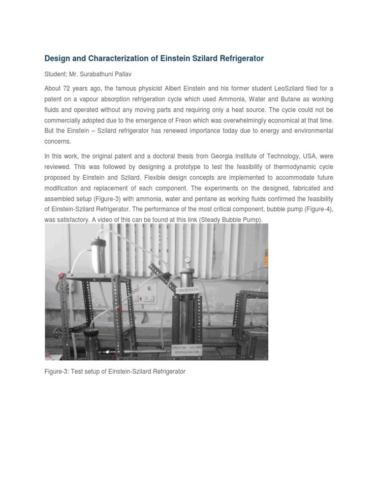 Einstein Szilard Refrigerator | PDF