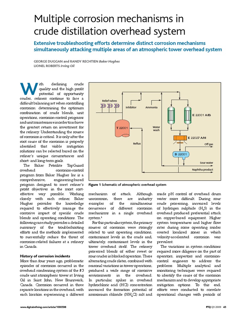 CDU Overhead Multiple Corrosion | PDF | Corrosion | Oil Refinery