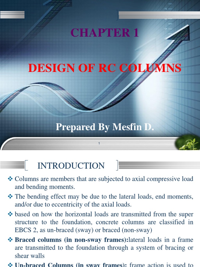 Chapter 1 RC Column Design Slides | PDF | Column | Bending
