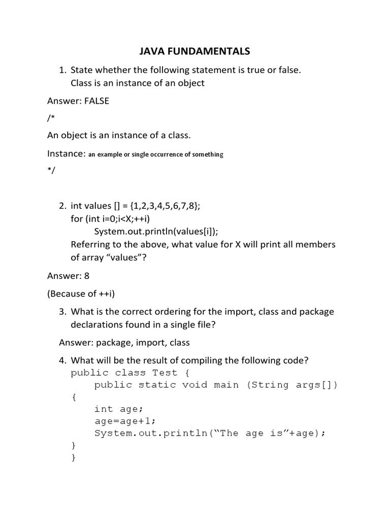 Java Fundamentals: An Example or Single Occurrence of Something | PDF | Java Virtual Machine ...