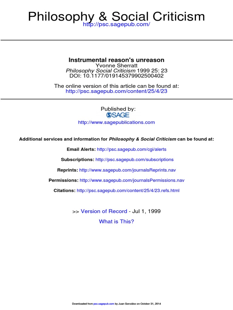 Razón Instrumental | PDF | Id | Theodor W. Adorno