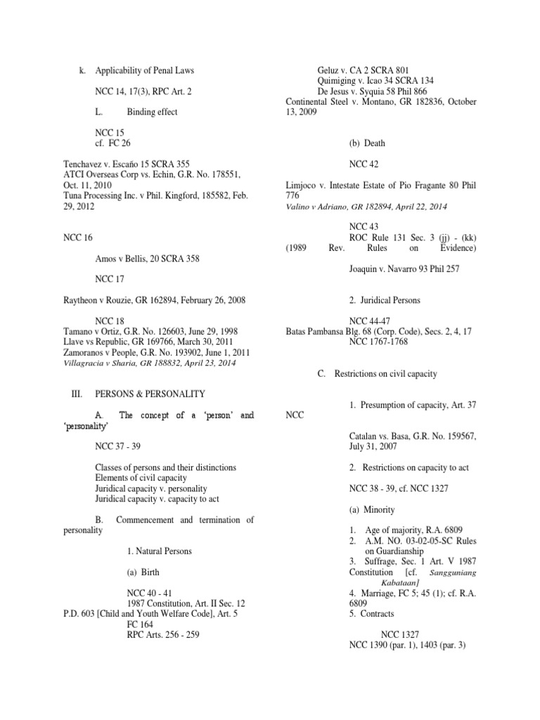List of Cases | PDF | Legal Personality | Family Law