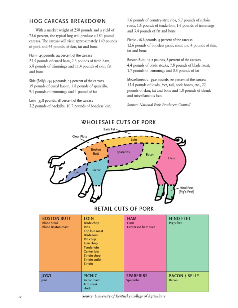 Hog Carcass Breakdown | PDF | Cuisine | Western Cuisine