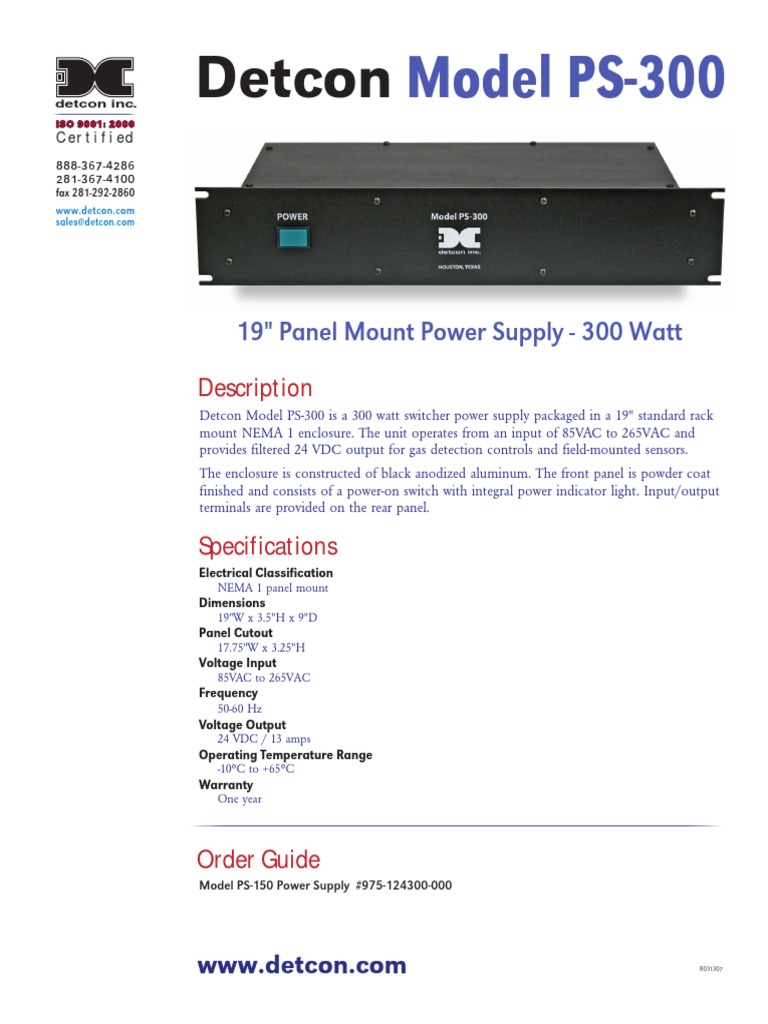 Model PS-300 Data Sheet PDF | PDF