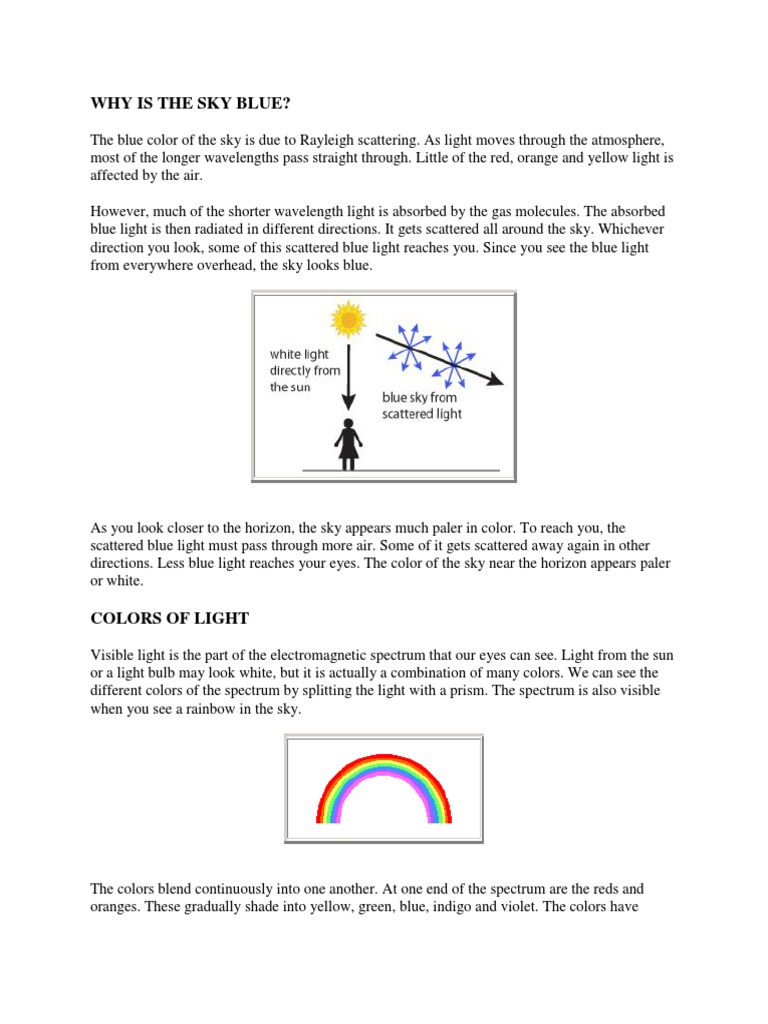 Why Is The Sky Blue | PDF | Rainbow | Sky