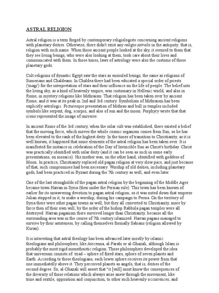 Astral Religion | PDF | Deities | Solar Deity