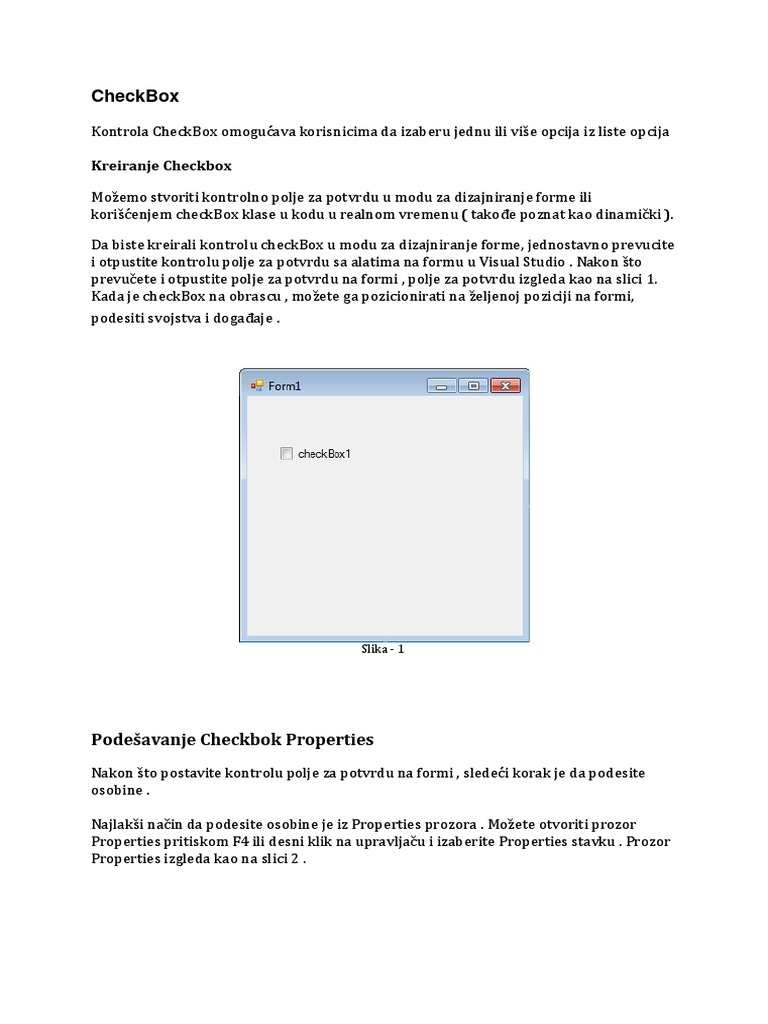Checkbox C# | PDF