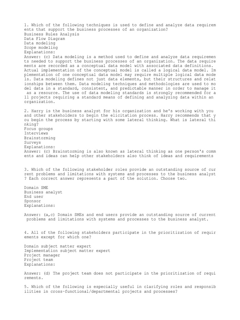 CBAP | PDF | Business Analysis | Data Model